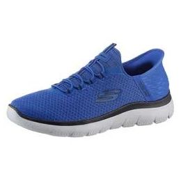 Slip-On Sneaker Skechers "SUMMITS-HIGH RANGE", Herren, Gr. 43, blau (royalblau), Textil, Schuhe, Freizeitschuh mit Slip Ins-Fersenpart f&uuml;r einen leichten Einstieg, Topseller