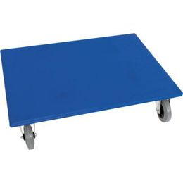Sch&auml;fer Shop Transportroller, L 600 x B 800 x H 165 mm, Traglast 500 kg, mit 4 Lenkrollen, blau