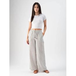 MND Hose 'Striped linen trousers' Damen Gr&ouml;&szlig;e 40 grau