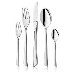 Besteck-Set WMF "Virgina", grau (edelstahl), 66 Stk., Cromargan Edelstahl Rostfrei, Essbesteck-Sets, ergonomisch, Cromargan protect