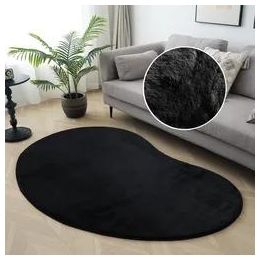 Fellteppich OTTO HOME "Balu Bean, Kaninchenfell" Gr. 73, schwarz, B:120cm H:20mm L:180cm, Kunstfaser, Teppiche, Fellteppich, Kunstfell Teppich, Modern, weich, Wohnzimmer, Schlafzimmer