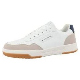 Keilsneaker Tom Tailor, Herren, Gr. 44, wei&szlig; (wei&szlig;, beige), Lederimitat, Schuhe, Freizeitschuh, Halbschuh, Schn&uuml;rschuh mit Lochmuster