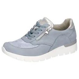 Waldl&auml;ufer Schn&uuml;rschuh WALDL&Auml;UFER "K-RAMONA-Soft", Damen, Gr. 5,5 (38,5), silber (hellblau, silberfarben), Nappaleder, Nubukleder, Textil, kontrastfarbene Details, Schuhe Schn&uuml;rschuh, Freizeitschuh, Halbschuh mit Orthotritt-Ausr&uuml;stung, K-Weite