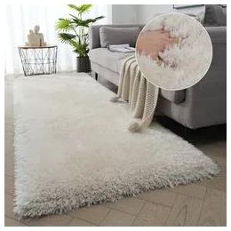 Hochflor-L&auml;ufer OTTO HOME "Micro exclusiv Teppich, sehr hoher Flor, weich durch Mikrofaser" Gr. 12, beige (creme), B:80cm H:78mm L:250cm, Kunstfaser, Teppiche, weich, Microfaser, unifarben, Schlafzimmer, Wohnzimmer, Esszimmer