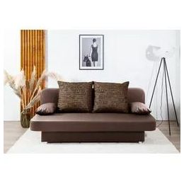 Schlafsofa Collection AB "Ulla, B: 186 cm, Liegel. 142x186 cm", braun, B:186cm H:94cm T:85cm, Sofas, Schlafsofa, Bettfunktion, Bettkasten & 2 Wende-R&uuml;ckenkissen