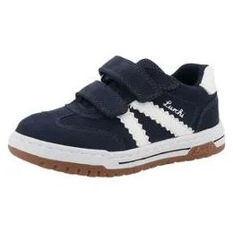 Klettschuh Lurchi "Berry", Kinder, Gr. 31, blau (navy, wei&szlig;), Glattleder, Veloursleder, Schuhe Klettschuh, Sneaker, Halbschuh, Freizeitschuh, Gr&ouml;&szlig;enschablone zum Download