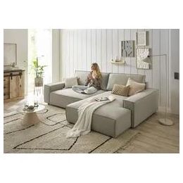 Ecksofa Home Affaire "NEU: SHERWOOD XXL 284, Big-Sofa L-Form, tiefe Sitzfl&auml;che 95 cm, Cord", braun (hellbraun), B:284cm H:90cm T:195cm, 100% Polyester, Sofas, Ecksofa, Recamiere rechts/links, als Schlafsofa stellbar, Cord u. Leinenoptik