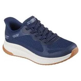 Slip-On Sneaker Skechers "BOBS SQUAD 4", Damen, Gr. 37, blau (navy), Mesh, Synthetik, Schuhe, Slipper, Freizeitschuh, Halbschuh mit Memory Foam, Topseller