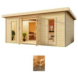 Saunahaus Konifera "Maiko 4 SET B", beige (natur), ohne Ofen, (ohne Ofen), Saunen, naturbelassen, ohne Ofen