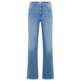 Weite Jeans Mustang "Madison Wide", Damen, Gr. 30, L&auml;nge 34, medium middle, Denim/Jeans, Obermaterial: 78% Baumwolle, 10% Lyocell, 9% Elastomultiester, 3% Elasthan, unifarben, weit kn&ouml;chellang, Jeans, im Five-Pocket Style
