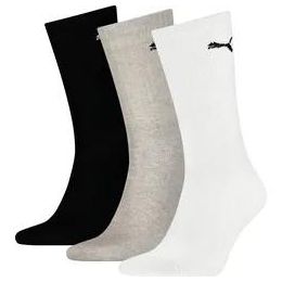 Sportsocken Puma "UNISEX LIGHT CREW SOCK", Herren, Gr. 39-42, wei&szlig;, grau, schwarz, Baumwollmischung, elastisch, Socken Sportsocken, Mit flacher Zehennaht