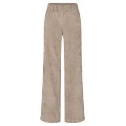 Cordhose MAC "CHIARA", Damen, Gr. 44, L&auml;nge 32, beige (oxide braun), Web, Obermaterial: 90% Polyester, 8% Polyamid, 2% Elasthan, loose fit lang, Hosen Cordhose, mit weitem Bein