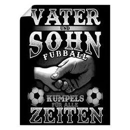 Poster Artland "Vater und Sohn Fu&szlig;ball Kumpels", schwarz (farbe bild(er): schwarz), B:30cm H:40cm, Bilder, Poster, ohne Rahmen