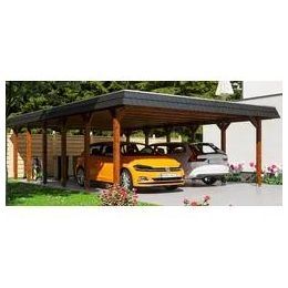Skan Holz Doppelcarport SKANHOLZ "Spreewald", braun, B/H/T: 215cm x, Carports