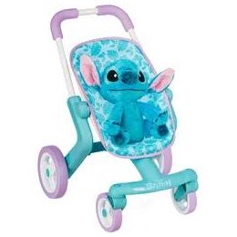 Puppenbuggy Smoby "Stitch Puppenwagen + Pl&uuml;sch, 25cm", blau, Puppenwagen, KinderB:38cm H:53cm T:50cm, Kunststoff, Made in Europe, B:38cm H:53cm T:50cm