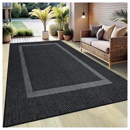 Teppich OTTO HOME "Venedig Bord&uuml;re auch als L&auml;ufer erh&auml;ltlich" Gr. 1, schwarz, B:60cm H:3mm L:110cm, Kunstfaser, Teppiche, Teppich, In- und Outdoor geeignet, Sisal-Optik, Wetterfest & UV-best&auml;ndig