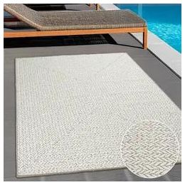 Teppich OTTO HOME "Matts Wende-Teppich in Strick-Optik auch f&uuml;r Balkon und Terrasse", beige, B:80cm H:5mm L:150cm, Polypropylen, Teppiche, Teppich, In- und Outdoor geeignet, Wetterfest & UV-best&auml;ndig