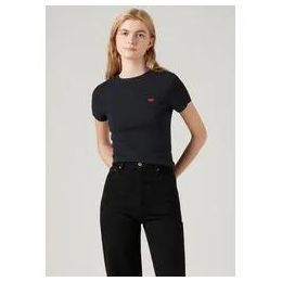 Levi's T-Shirt LEVI'S "ESSENTIAL SPORTY TEE", Damen, Gr. XXL (44), schwarz (caviar), Feinripp, Obermaterial: 96% Baumwolle, 4% Elasthan, figurbetont taillenlang, Rundhals, Shirts T-Shirt, Feinripp- Qualit&auml;t