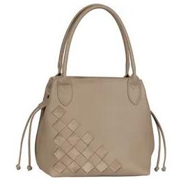 Shopper Gabor "Granada Structure", Damen, Gr. B/H/T: 42cm x 26,5cm x 18cm, beige (natur), Polyurethan, Taschen Shopper, eingewebete einzigartige Streifen aus Velourslederimitat