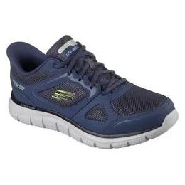Slip-On Sneaker Skechers "TRACK", Herren, Gr. 48,5, bunt (navy, limette), Leder, Textil, Schuhe, Freizeitschuh, Schn&uuml;rschuh mit Memory Foam, Topseller