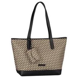 Shopper Tom Tailor "Xenia", Damen, Gr. B/H/T: 43cm x 29cm x 14cm, schwarz, Polyurethan, gepflegt, mehrfarbig, Taschen Shopper, mit raffiniert geometrischen "T" Print des Logos auf dem Taschenk&ouml;rper