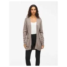 Strickjacke Vila "VIRIL OPEN L/S KNIT CARDIGAN - NOOS", Damen, Gr. XS, falcon detail:melange, Strick, Obermaterial: 50% Viskose, 27% Nylon, 23% Polyester, meliert, regular fit h&uuml;ftbedeckend, V-Ausschnitt, Strickjacken Strickjacke, Viskosemischung, regular fit
