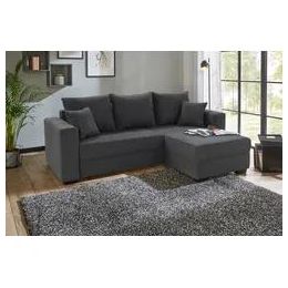 Jockenh&ouml;fer Ecksofa JOCKENH&Ouml;FER GRUPPE "Elmau L-Form, B: 235 cm", grau (anthrazit), B:235cm T:90cm, Korpus: 100% Polyester;Kissen: 100% Polyester, Sofas, Ecksofa, mit Bettfunktion, Bettkasten & 2 Zierkissen, Topseller