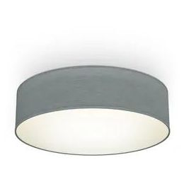 B.K.LICHT LED Deckenleuchte, grau, 2, &Oslash; 38cm H: 10cm, 1 Stk., Leuchten, Deckenlampe, Textil Lampenschirm, E27, Schlafzimmer, Wohnzimmer, LED Deckenleuchte