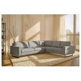 Ecksofa Home Affaire "Pinto, XXL, 250/290 cm, langer Schenkel, Ottomane", silber grau, B:290cm H:85cm T:250cm, 100% Polyester, Sofas, Ecksofa, Cord, Chenille, Lederoptik, mit Keder, Metallf&uuml;&szlig;e, Wellenunterfederung