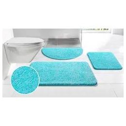 Badematte OTTO HOME "Vanessa meliert, Badvorleger, Badezimmer Teppich, Duschvorleger" Gr. 8, blau (t&uuml;rkis wei&szlig;), H:20mm, Polyester, Badematten, Badematte, Badteppich, weiche Haptik, unifarben