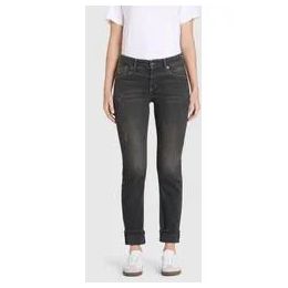 Slim-fit-Jeans MAC "RICH SLIM", Damen, Gr. 48, L&auml;nge 28, fancy braun schwarz, Denim/Jeans, Obermaterial: 78% Baumwolle, 12% Lyocell, 7% Elastomultiester, 3% Elasthan, unifarben, slim fit lang, Jeans Slim-fit-Jeans, mit Stretch