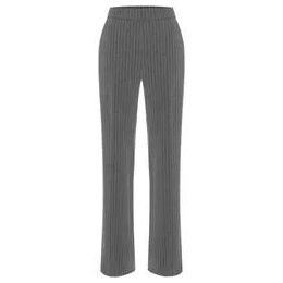Anzughose MAC "CHIARA", Damen, Gr. 42, L&auml;nge 30, smoked grau stripes, Web, Obermaterial: 68% Polyester, 28% Viskose, 4% Elasthan, Nadelstreifen, regular fit kn&ouml;chellang, Hosen Anzughose, mit Logo Stickerei
