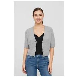 Strickjacke Only "ONLRENE LIFE SS BLING CARDIGAN CC KNT", Damen, Gr. S, grau (medium grau melange detail:bling), Strick, Obermaterial: 65% Polyester, 13% Nylon, 13% Polyacryl, 6% Wolle, 3% Elasthan, meliert, regular fit, V-Ausschnitt, Strickjacken Strickjacke