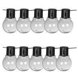 Luxform Lichterkette "Solar-Lichterkette Menorca Partybeleuchtung 10xLED", schwarz (schwarz, transparent), Kabell&auml;nge 2m x Gesamtl&auml;nge 3,8m, Lichterketten, aus Kunststoff gefertigt, Lichterkette