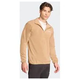 Fleecepullover Adidas TERREX "MULTI ESSENTIALS 1/2 ZIP FLEECEOBERTEIL", Herren, Gr. L, cardboard, Obermaterial: 100% Polyester, Sweatshirts Fleecepullover