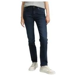 Straight-Jeans Tom Tailor "Style ELVA", Damen, Gr. 27, L&auml;nge 34, blau (blau schwarz denim), Denim/Jeans, Obermaterial: 92% Baumwolle, 6% Polyester, 2% Elasthan. Futter: 65% Baumwolle, 35% Polyester, unifarben, straight fit lang, Jeans Straight-Jeans, mit Stretch