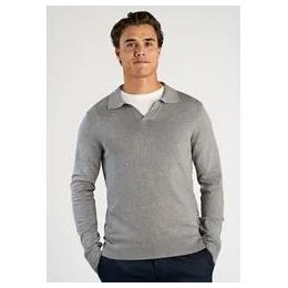 Strickpullover LINDBERGH "Strickpullover Slim Fit", Herren, Gr. L, grau stone mix, Obermaterial: 80% Viskose, 20% Nylon, V-Ausschnitt, Pullover Strickpullover
