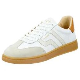 Sneaker Gant "Cuzmo", Herren, Gr. 41, wei&szlig;, Leder, Veloursleder, Schuhe Sneaker, Retro Sneaker, Schn&uuml;rschuh mit Lederinnensohle