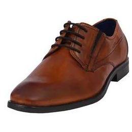 Schn&uuml;rschuh Bugatti, Damen, Gr. 41, braun (cognac), Leder, leicht gl&auml;nzend, Schuhe Schn&uuml;rschuh, mit Lederinnensohle, Freizeitschuh, Halbschuh, Schn&uuml;rschuh