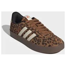 Sneaker Adidas SPORTSWEAR "VL COURT 3.0", Damen, Gr. 39, dusky bronze, cream wei&szlig;, gum5, Leder, Textil, Schuhe Sneaker, mit Animal Print, Leo-Print