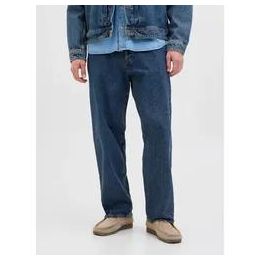 Jack & Jones Relax-fit-Jeans JACK & JONES "JJIALEX JJORIGINAL SQ 738", Herren, Gr. 33, L&auml;nge 34, blau denim, Denim/Jeans, Obermaterial: 100% Baumwolle, Abriebeffekte, relaxed fit lang, Jeans, Baumwolle, baggy fit