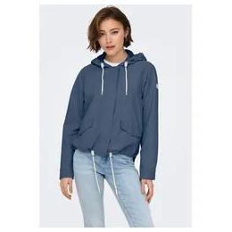 Parka Only "ONLSKYLAR HOOD SPRING JACKET CC OTW", Damen, Gr. XS, vintage indigo, Web, Obermaterial: 92% Polyester, 8% Nylon, unifarben, regular fit, Jacken Parka, mit