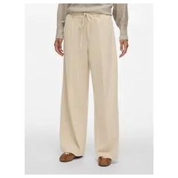 Schlupfhose Vila "VICLUA HW WIDE PANTS-NOOS", Damen, Gr. S (36), N-Gr, feather gray, Milano Rib, Obermaterial: 95% Polyester, 5% Elasthan, unifarben, relaxed fit normal, Hosen Schlupfhose, Materialmix