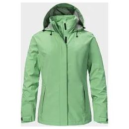Sch&ouml;ffel Outdoorjacke SCH&Ouml;FFEL "Jacket Gmund L", Damen, Gr. 42, 6175, gr&uuml;n, Oberstoff: Aussenseite: 100% Polyester; (Membran: Polyurethan); Futter Rumpf oben: 100% Polyester, regular fit, hoch geschlossener Ausschnitt, Jacken Outdoorjacke