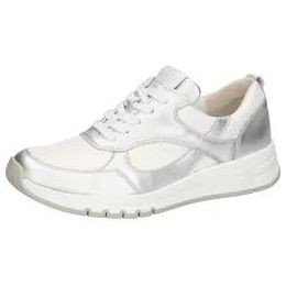 Waldl&auml;ufer Sneaker WALDL&Auml;UFER, Herren, Gr. 7 (40,5), wei&szlig;, silberfarben, Nappaleder, Nubukleder, Textil, metallic, Schuhe Sneaker, Halbschuh, Schn&uuml;rschuh, Freizeitsneaker mit weichem Schaftrand
