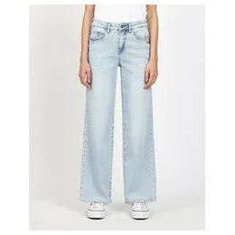 Straight-Jeans Gang "94CARLOTTA LONG", Damen, Gr. 30, N-Gr, cosmic marble wash, Denim/Jeans, Obermaterial: 93% Baumwolle, 5% Elastomultiester, 2% Elasthan, weit lang, Jeans Straight-Jeans, Wide Leg im 5-Pocket-Stil