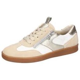 Waldl&auml;ufer Sneaker WALDL&Auml;UFER "H-DAISY", Herren, Gr. 5 (38), hellbeige, wei&szlig;, goldfarben, Bast, Baumwolle, Nappaleder, Nubukleder, Veloursleder, mehrfarbig, Schuhe Sneaker, Schn&uuml;rschuh, Halbschuh, Freizeitsneaker mit Rei&szlig;verschluss, H-Weite