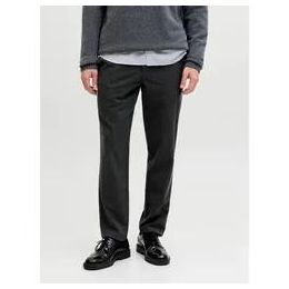 Jack & Jones Chinos JACK & JONES "JPSTOLLIE CONNOR CHINO NOOS", Herren, Gr. 32, L&auml;nge 32, dunkelgrau, Web, Obermaterial: 69% Polyester, 29% Viskose, 2% Elasthan, unifarben, regular fit lang, Hosen, Materialmix, regular fit