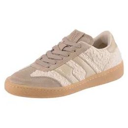 Marc O'Polo Sneaker MARC O'POLO "Court", Herren, Gr. 39, creme, hellbraun, Lederimitat, Textil, Veloursleder, unifarben mit Farbeinsatz, Schuhe Sneaker, Retro-Sneaker, Schn&uuml;rschuh, Halbschuh mit Memory Foam Ausstattung