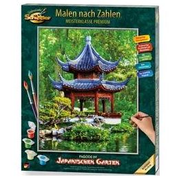 Malen nach Zahlen Schipper "Meisterklasse Premium - Pagode im japanischen Garten", bunt, Malvorlagen, KinderB:40cm H:50cm, Made in Germany, B:40cm H:50cm